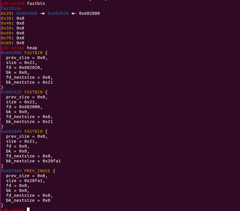 fastbin二次释放——学pwn小记(5) | lexsd6's home